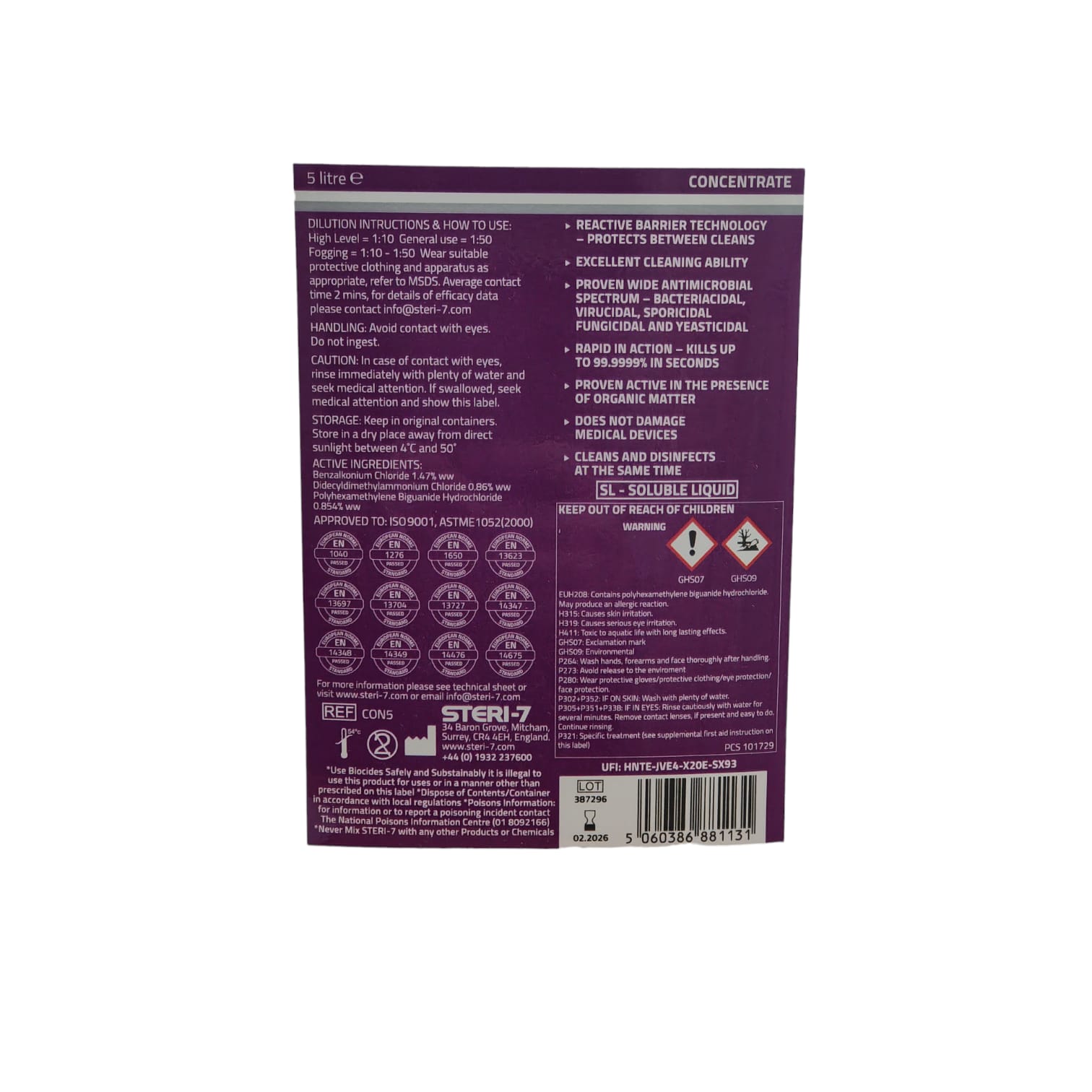Steri-7 Xtra Concentrate 5 Litres – Molloy Veterinary